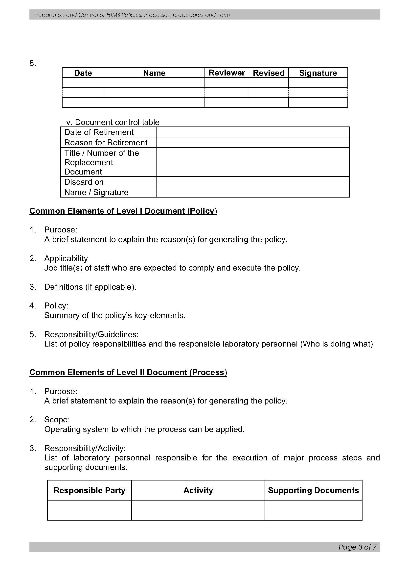 Sample Document Control Specifications – Dr. Zeyd Merenkov