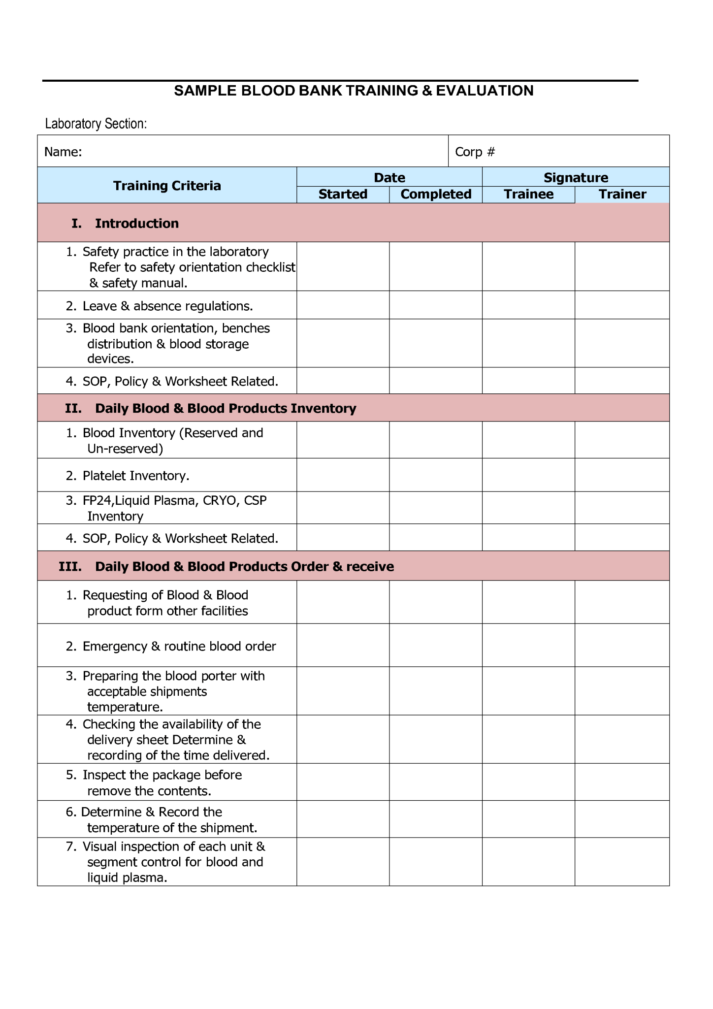 Competency Assessment: Transfusion Service/Blood Bank – Dr. Zeyd Merenkov