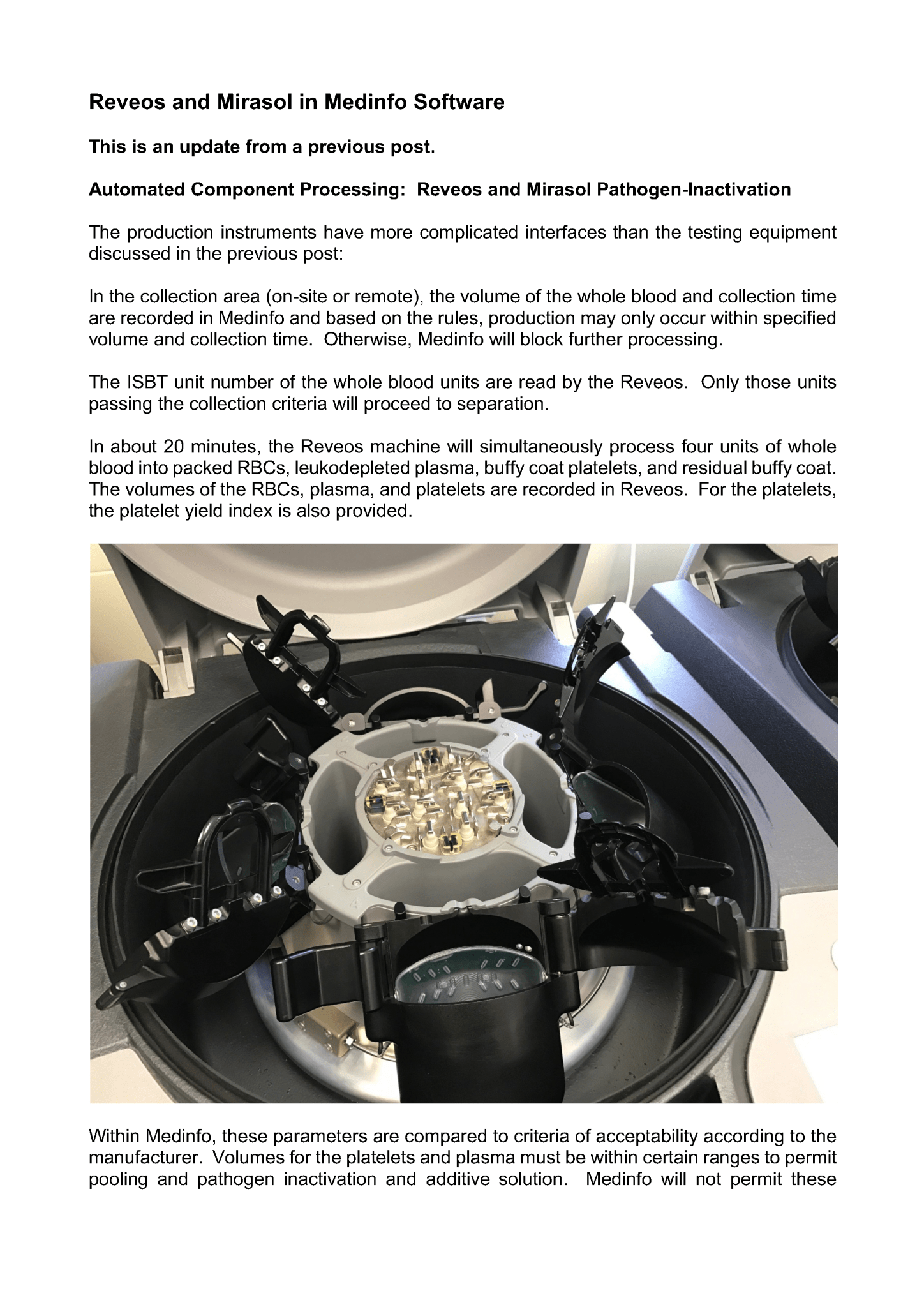 Reveos and Mirasol with Medinfo Software – Dr. Zeyd Merenkov