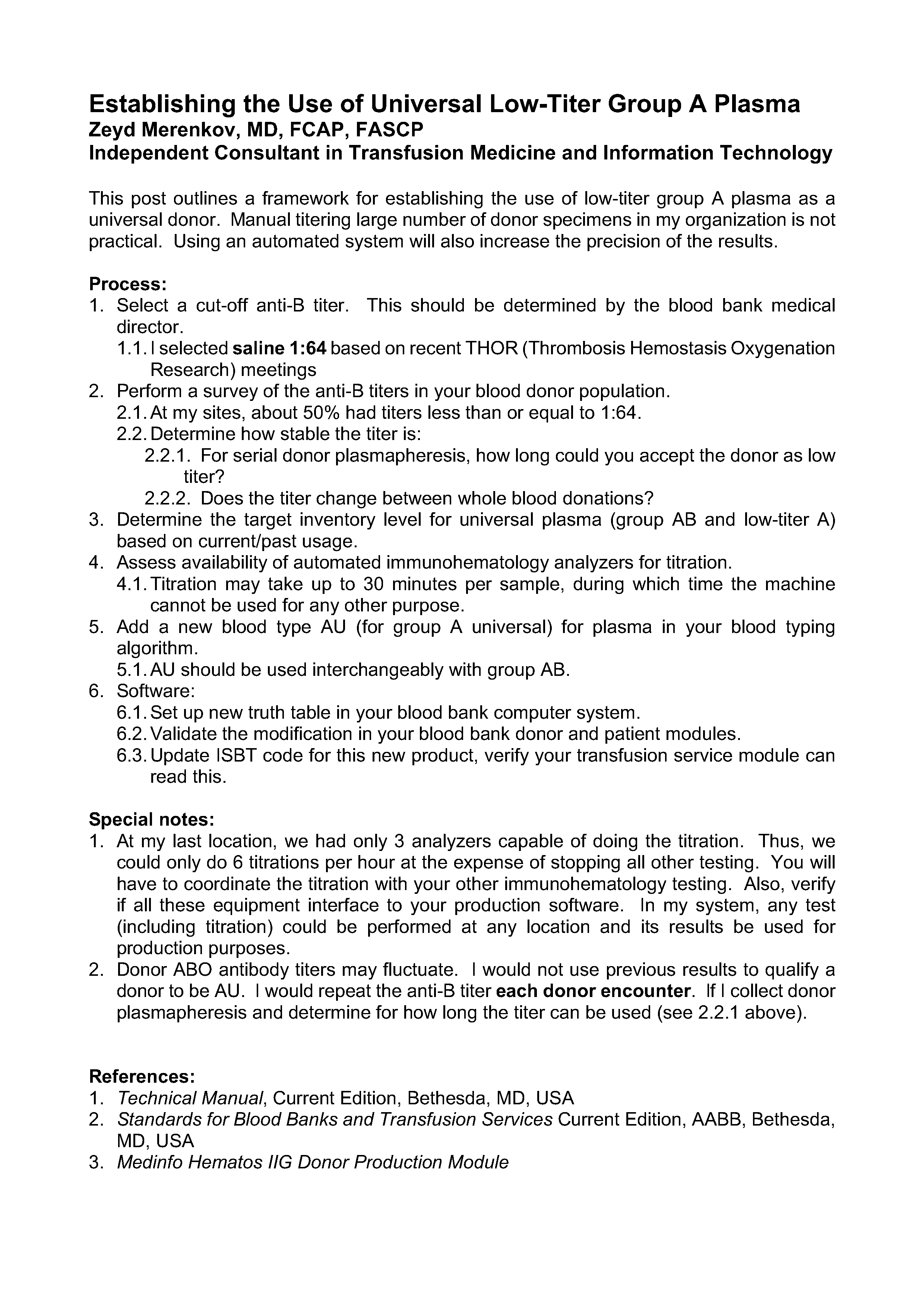 Low Titer Group A Universal Plasma – Dr. Zeyd Merenkov