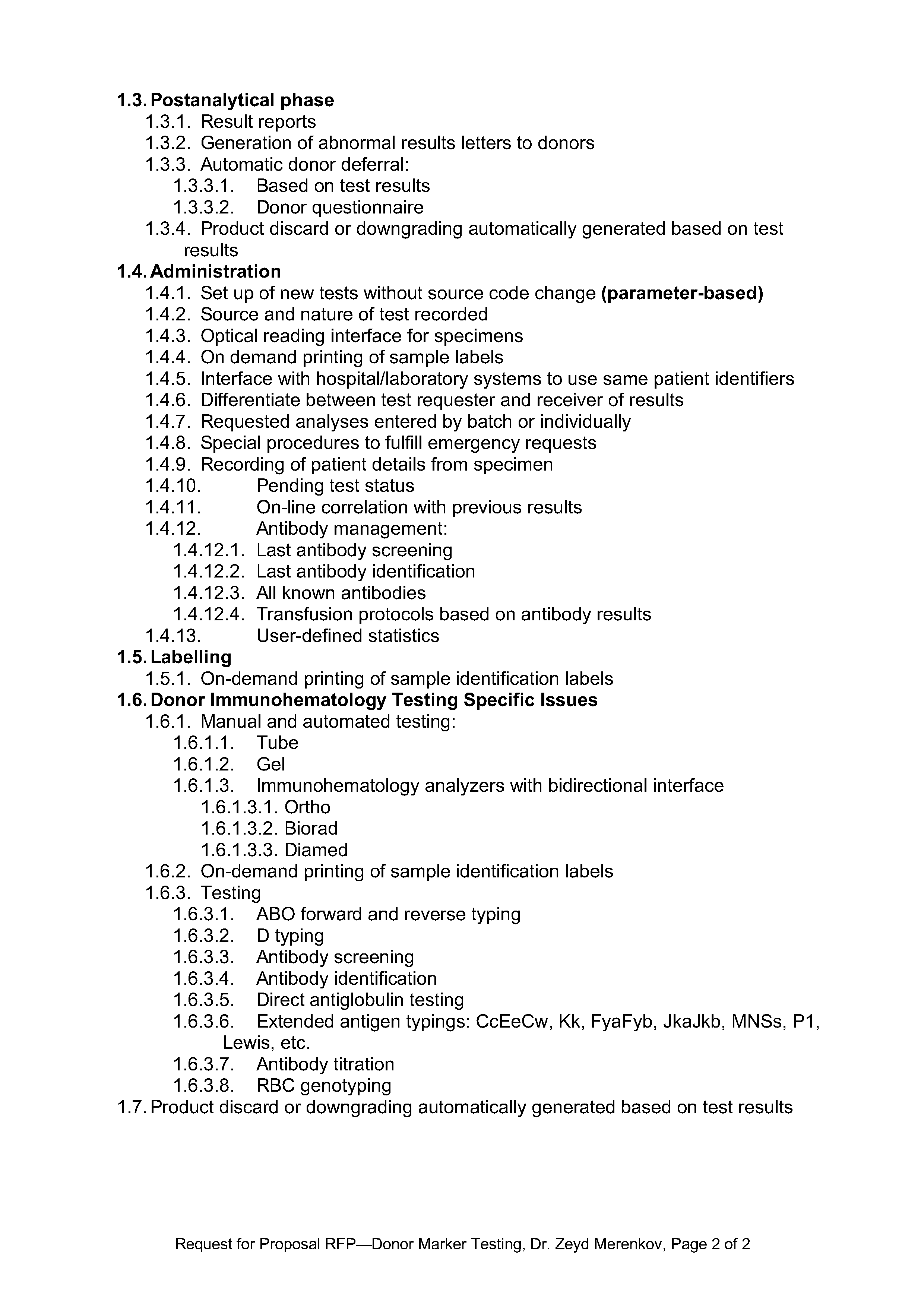 Preparing a Request for Proposal RFP for Blood Bank Software 6 Donor ...