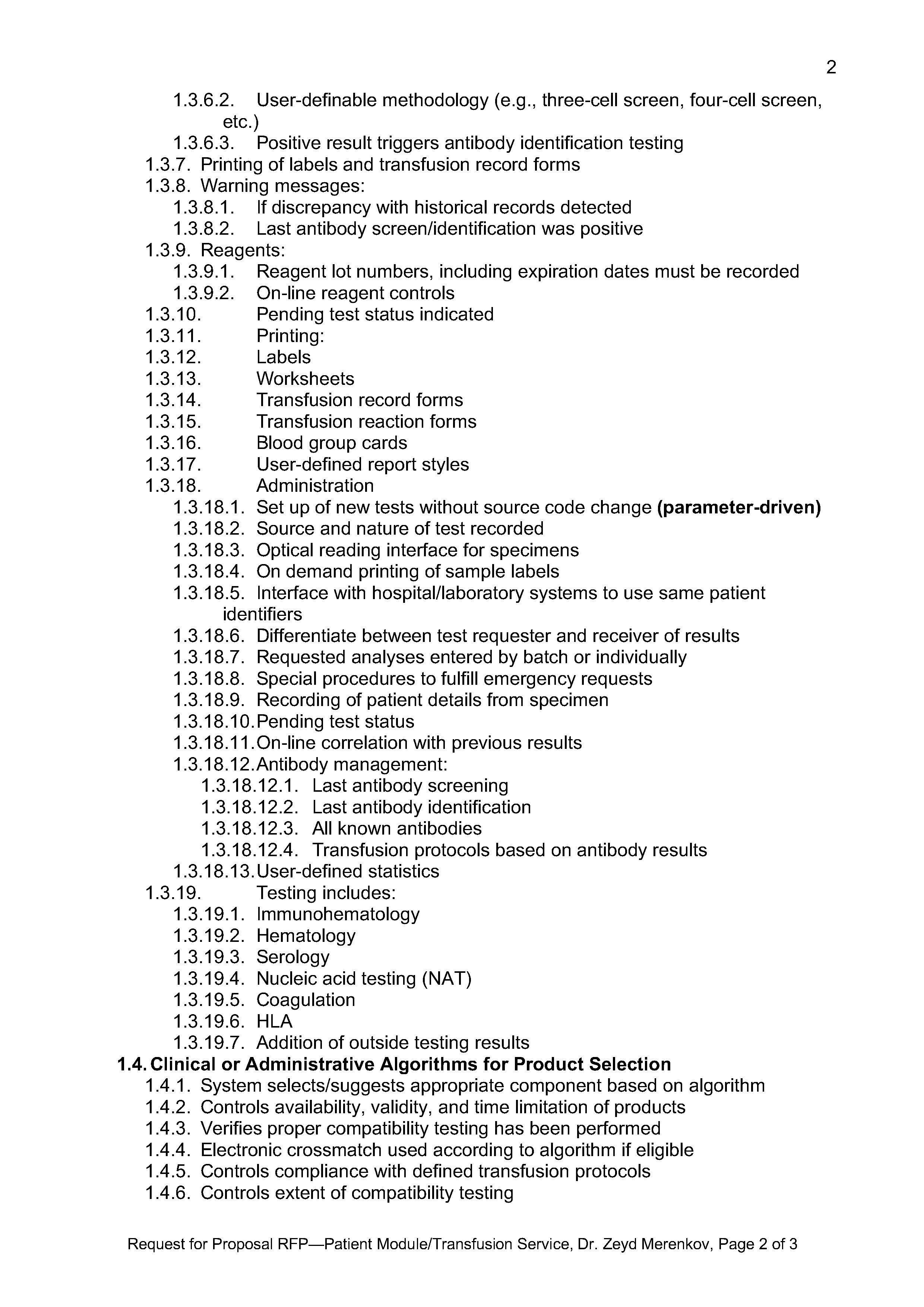 Preparing a Request for Proposal RFP for Blood Bank Software 8 Patient ...