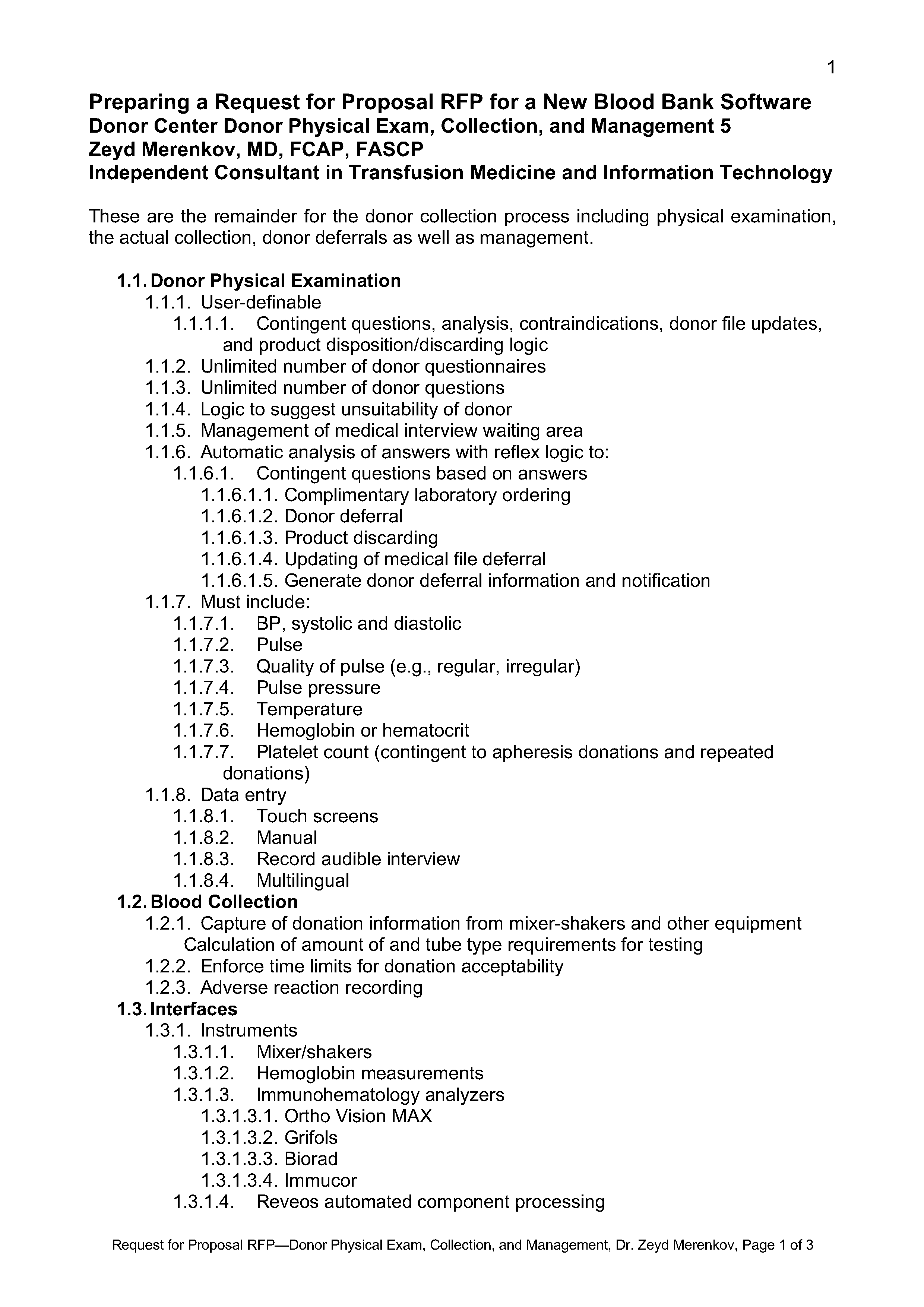 Preparing a Request for Proposal RFP for Blood Bank Software 5 Donor ...