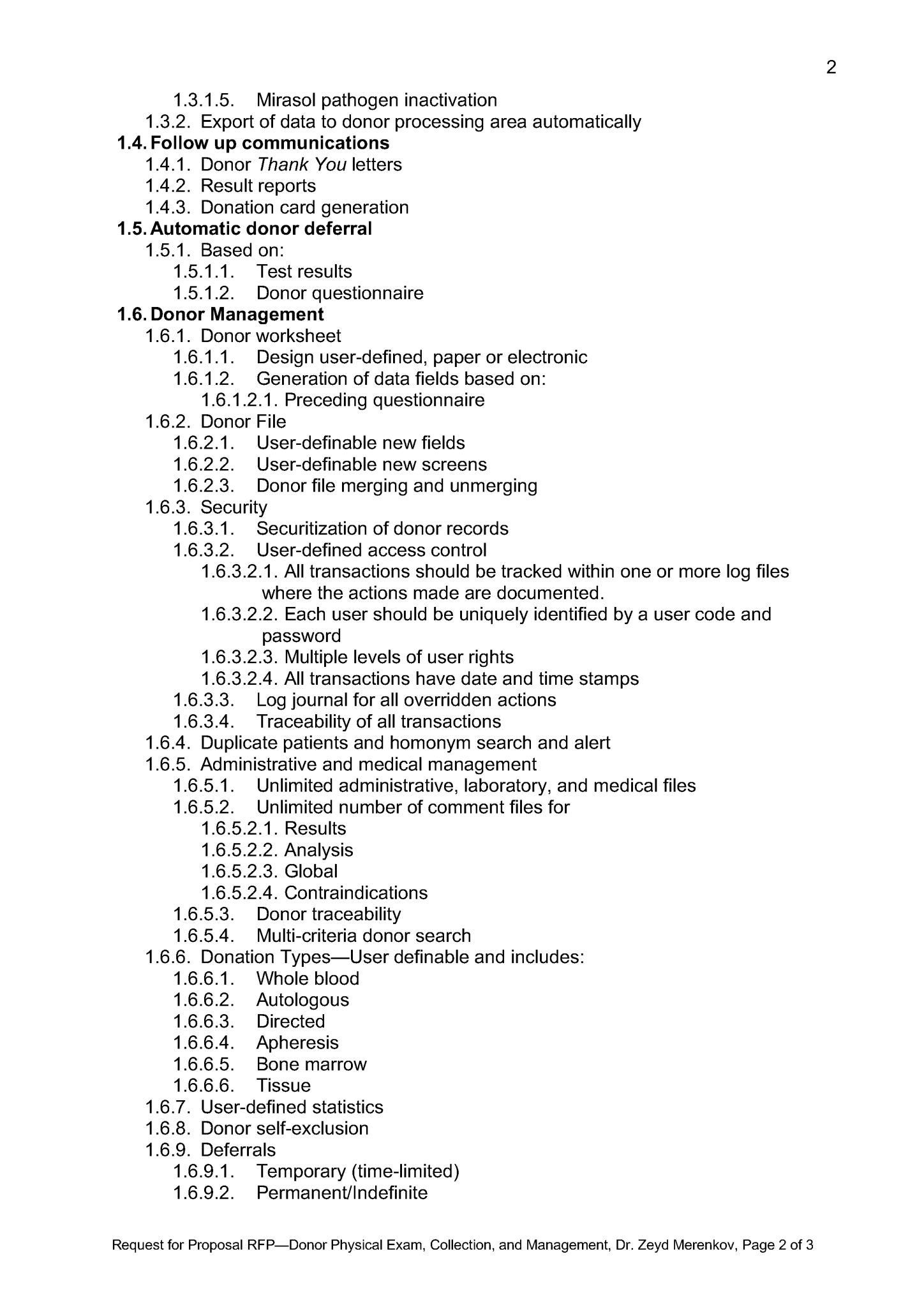 Preparing a Request for Proposal RFP for Blood Bank Software 5 Donor ...