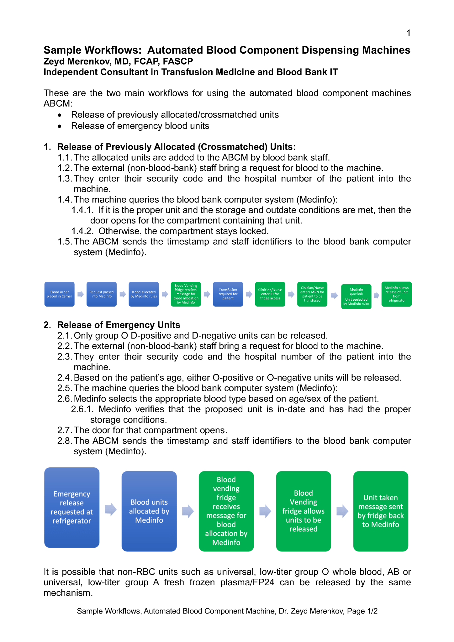 Sample Workflows for Automated Blood Component Dispensing Machines – Dr ...