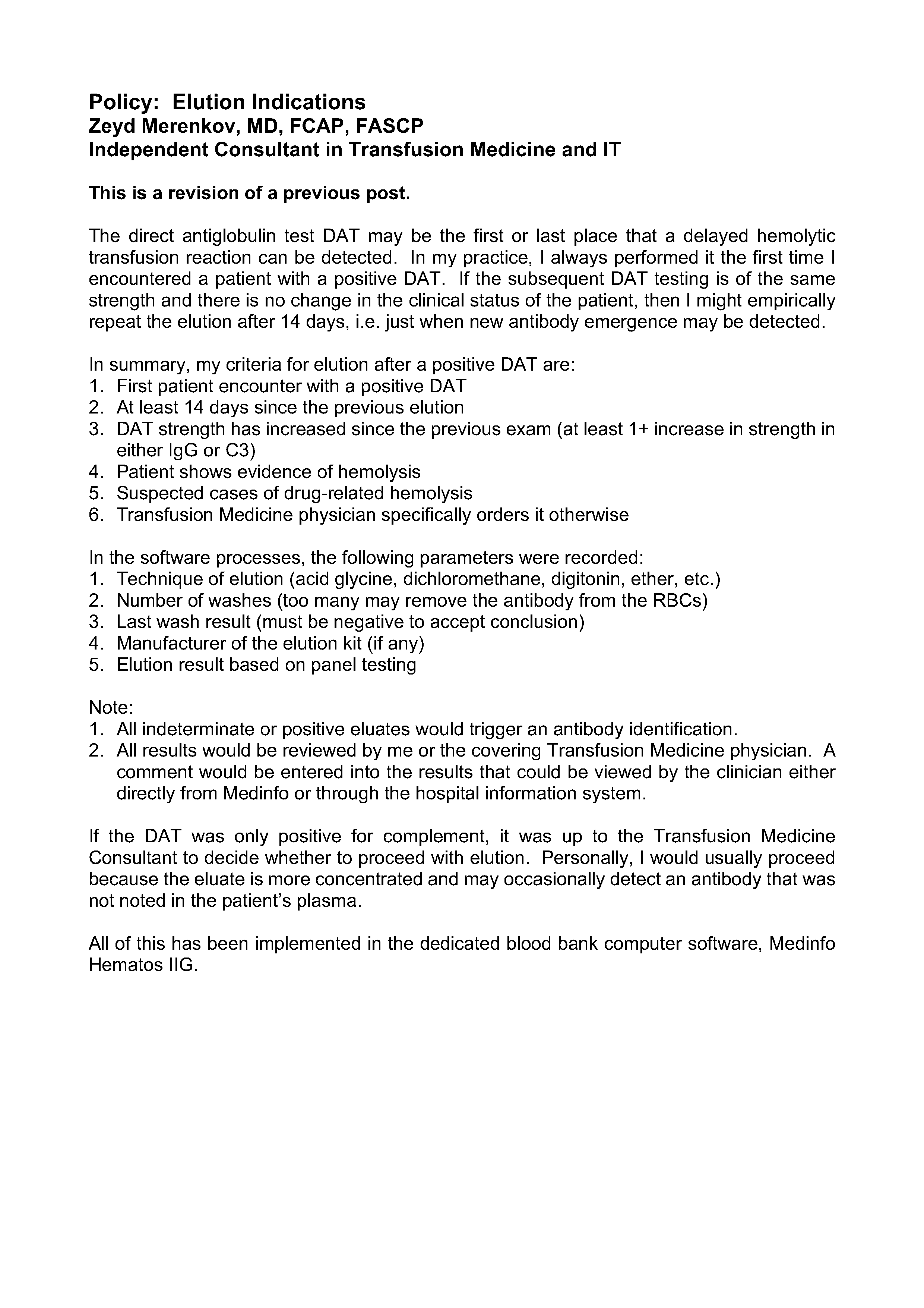 Elution Indications – Dr. Zeyd Merenkov