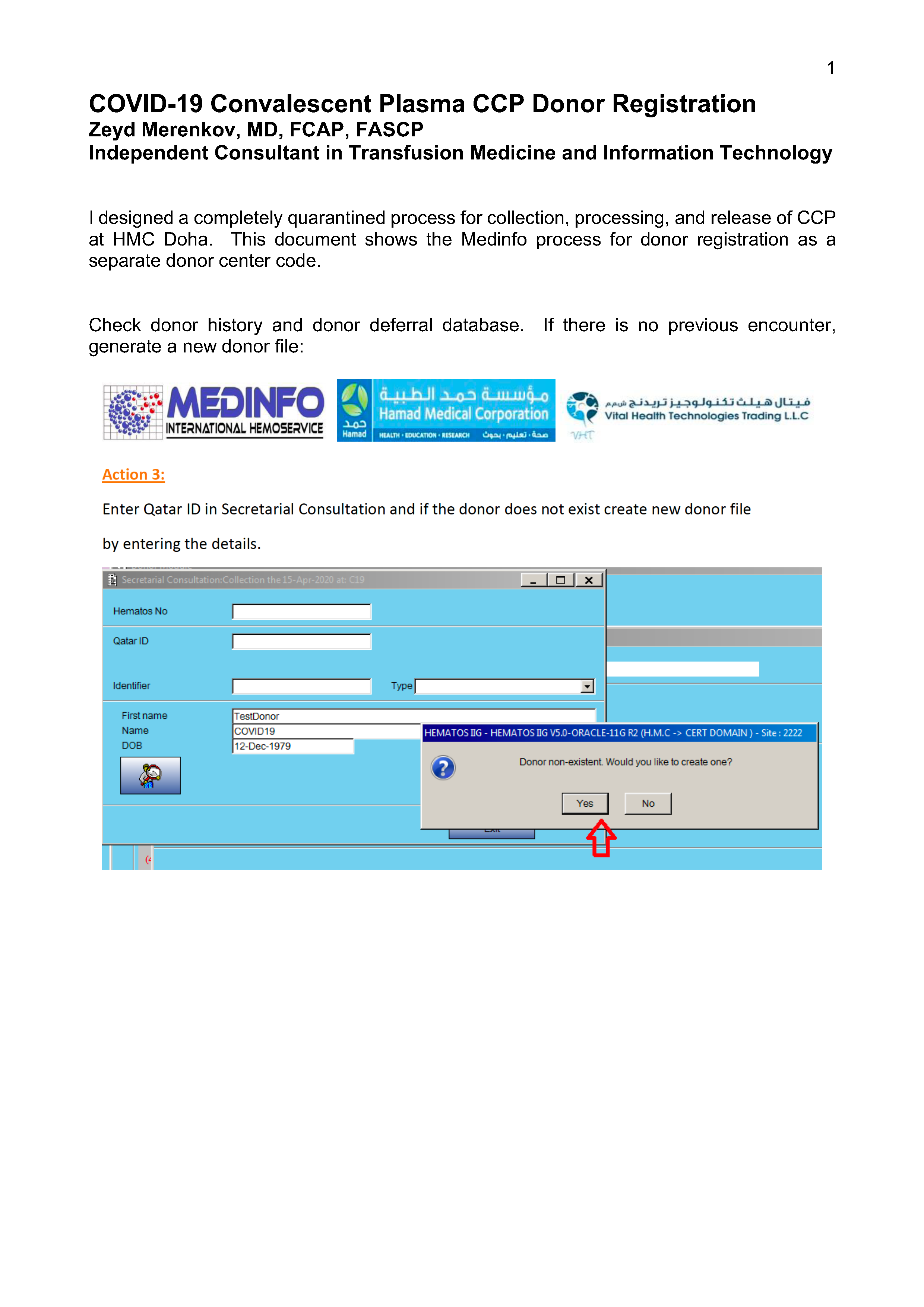 Covid Convalescent Plasma Donor Registration – Dr. Zeyd Merenkov