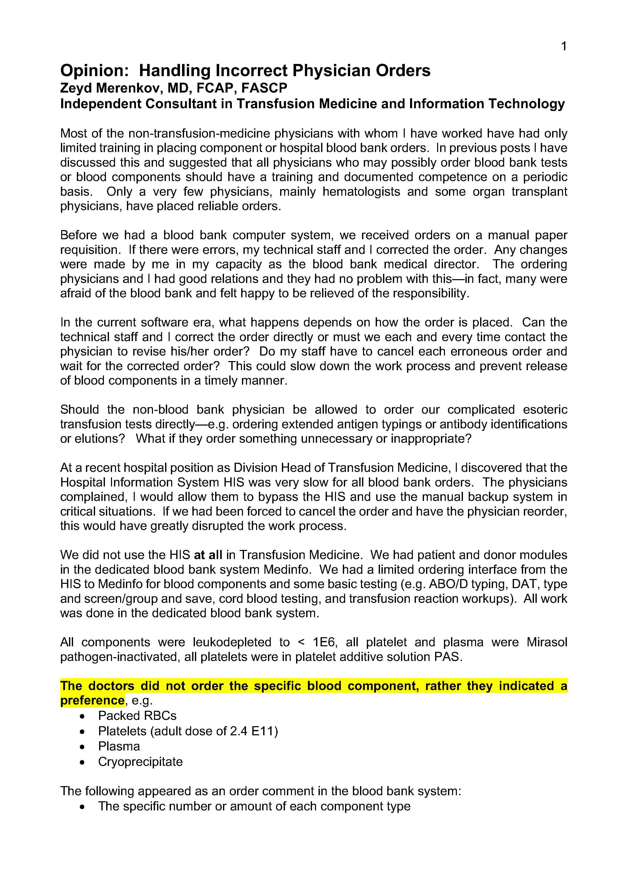 Handling Incorrect Physician Orders – Dr. Zeyd Merenkov