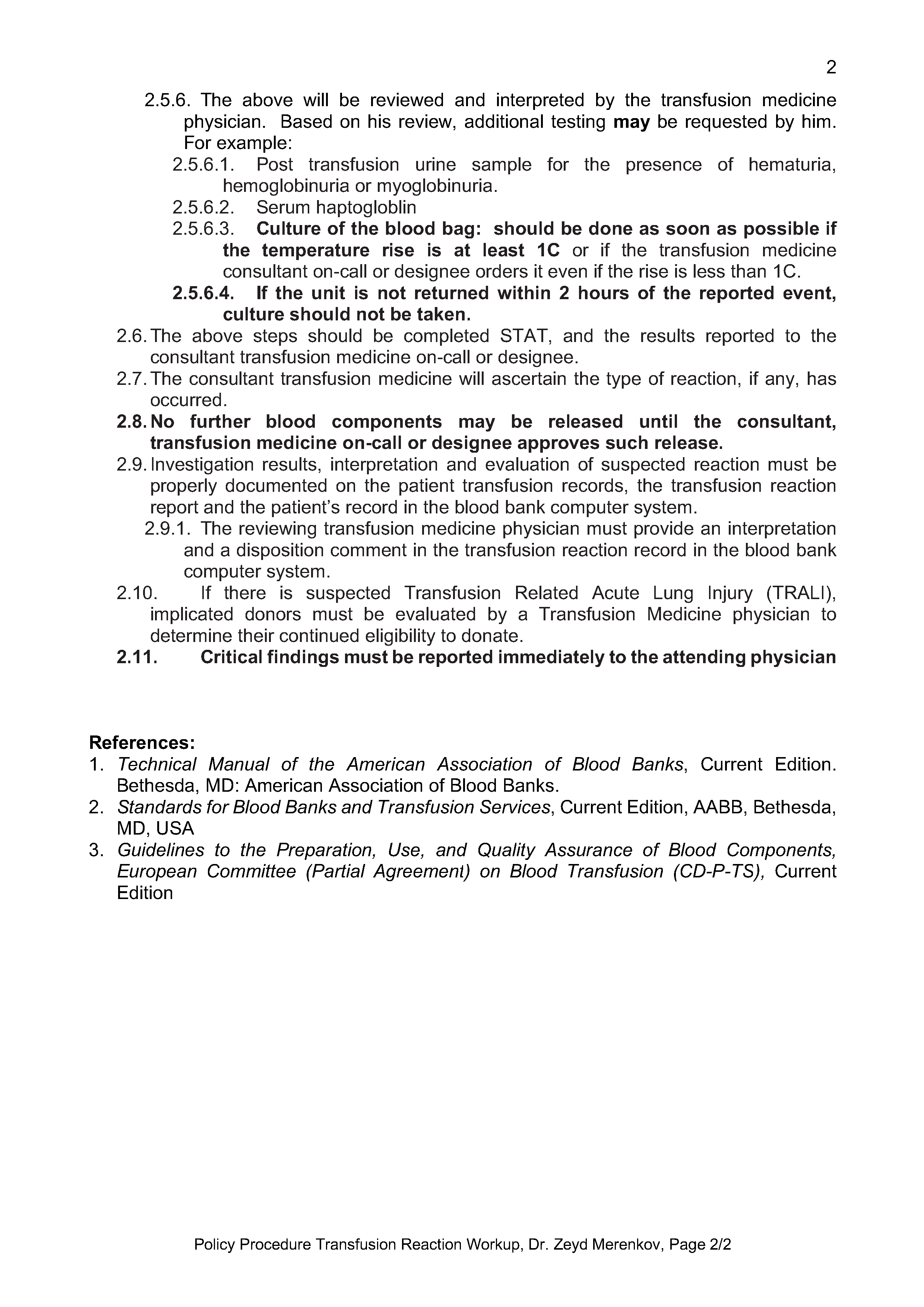Transfusion Reaction Workup – Dr. Zeyd Merenkov