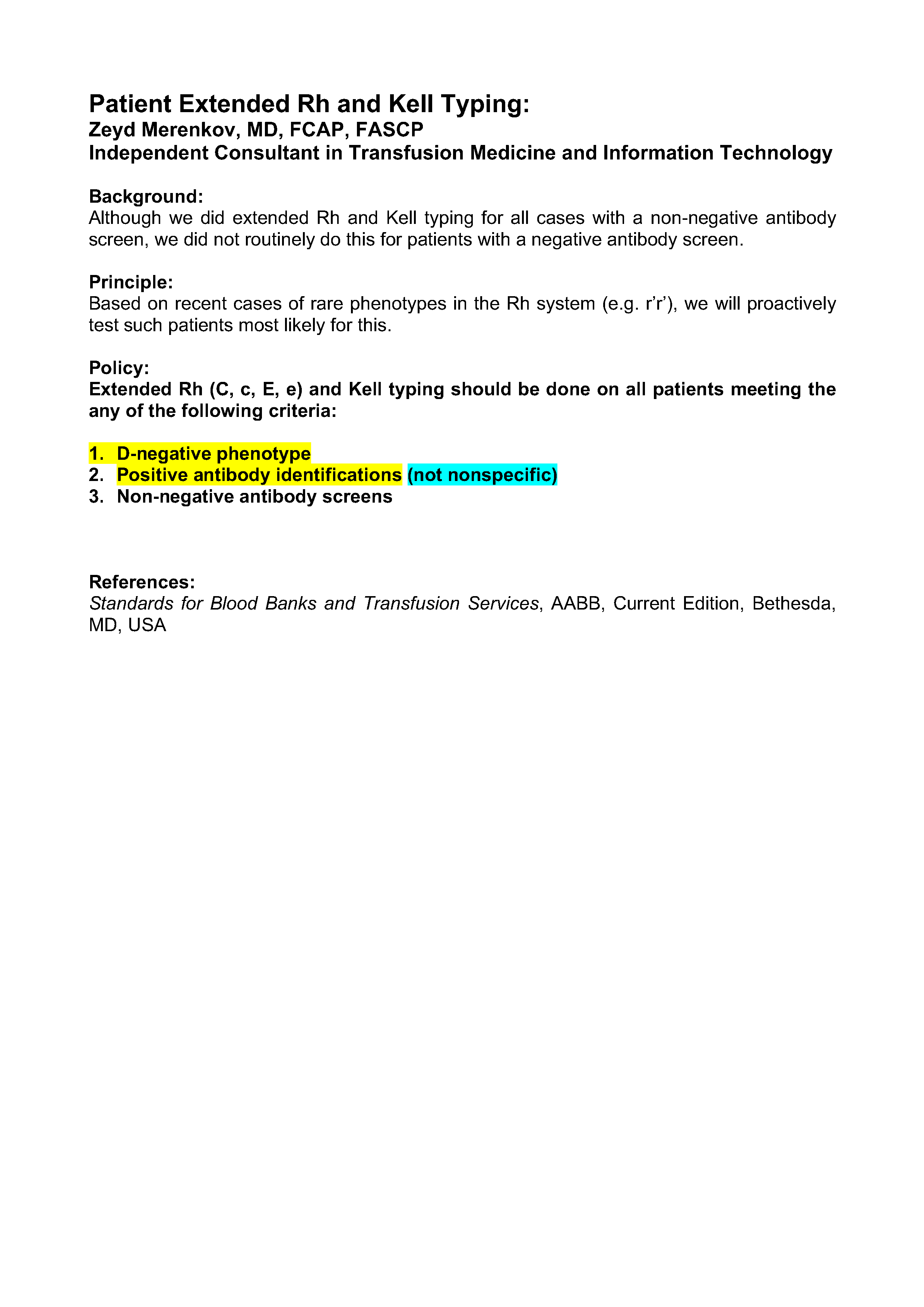 Patient Extended Rh and Kell Typing – Dr. Zeyd Merenkov