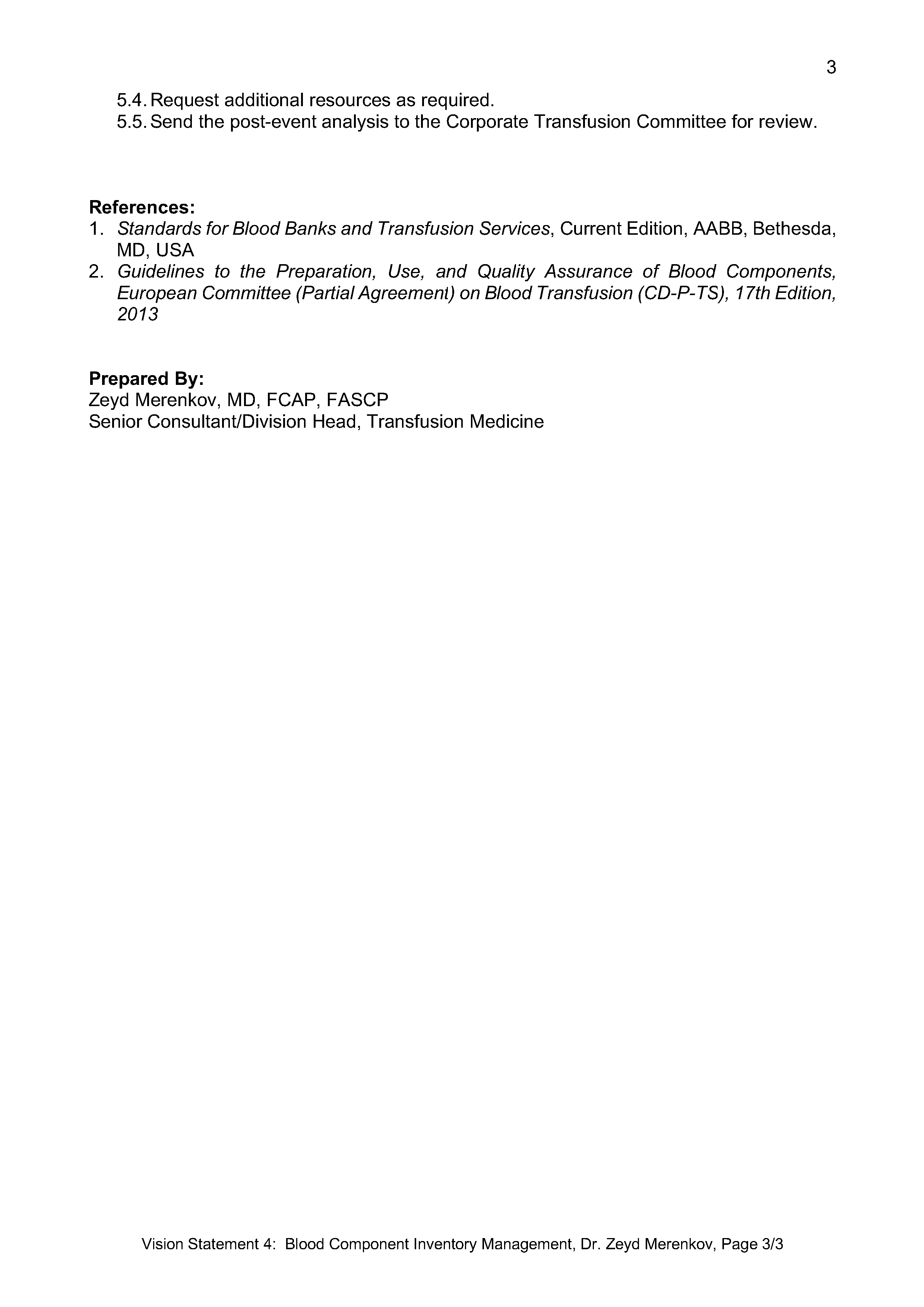 Blood Component Management – Dr. Zeyd Merenkov