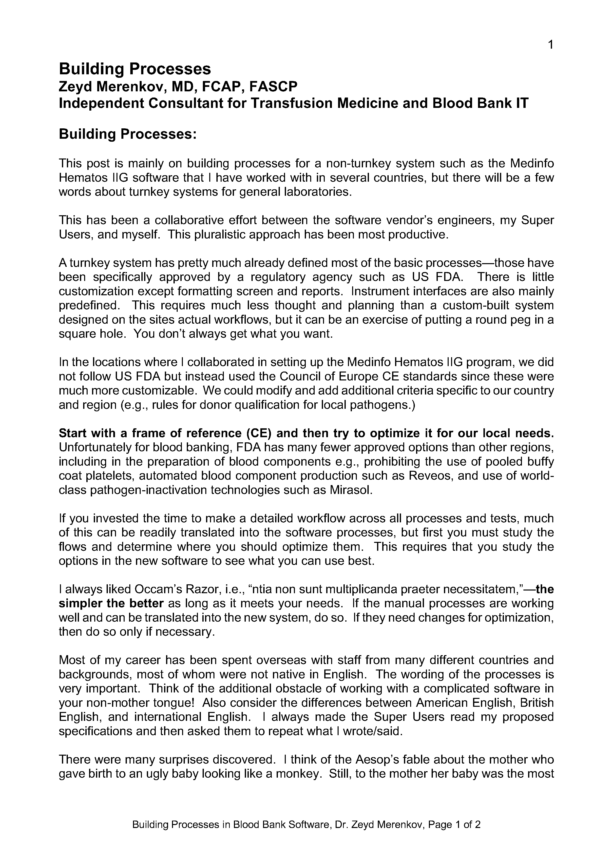 Building Processes – Dr. Zeyd Merenkov